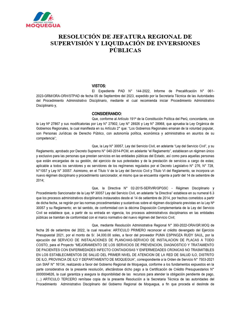 Resolución Supervisión - Inico Pad Caso 144-2022 | PDF | Justicia ...