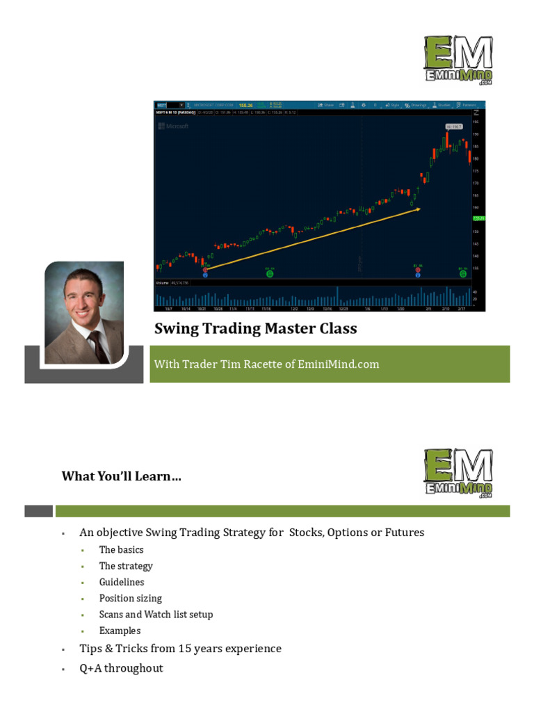 Swing Trading Master Class Overview | PDF | Option (Finance) | Futures ...