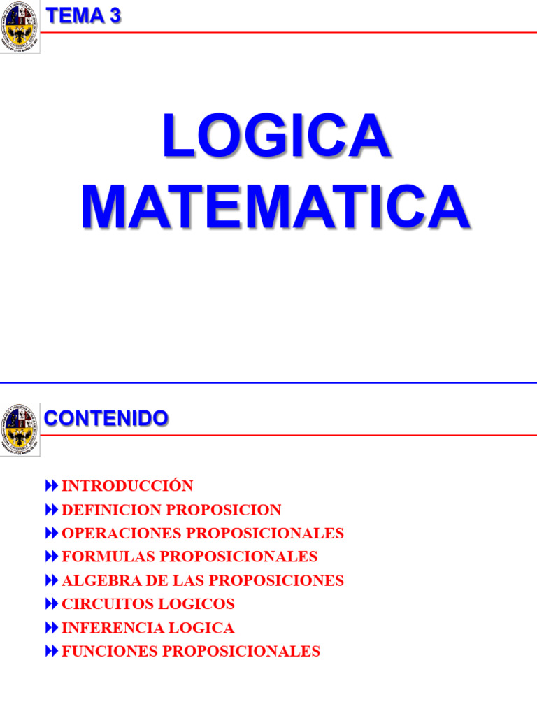 Tema3.Logica Matematica | PDF | Proposición | Lógica