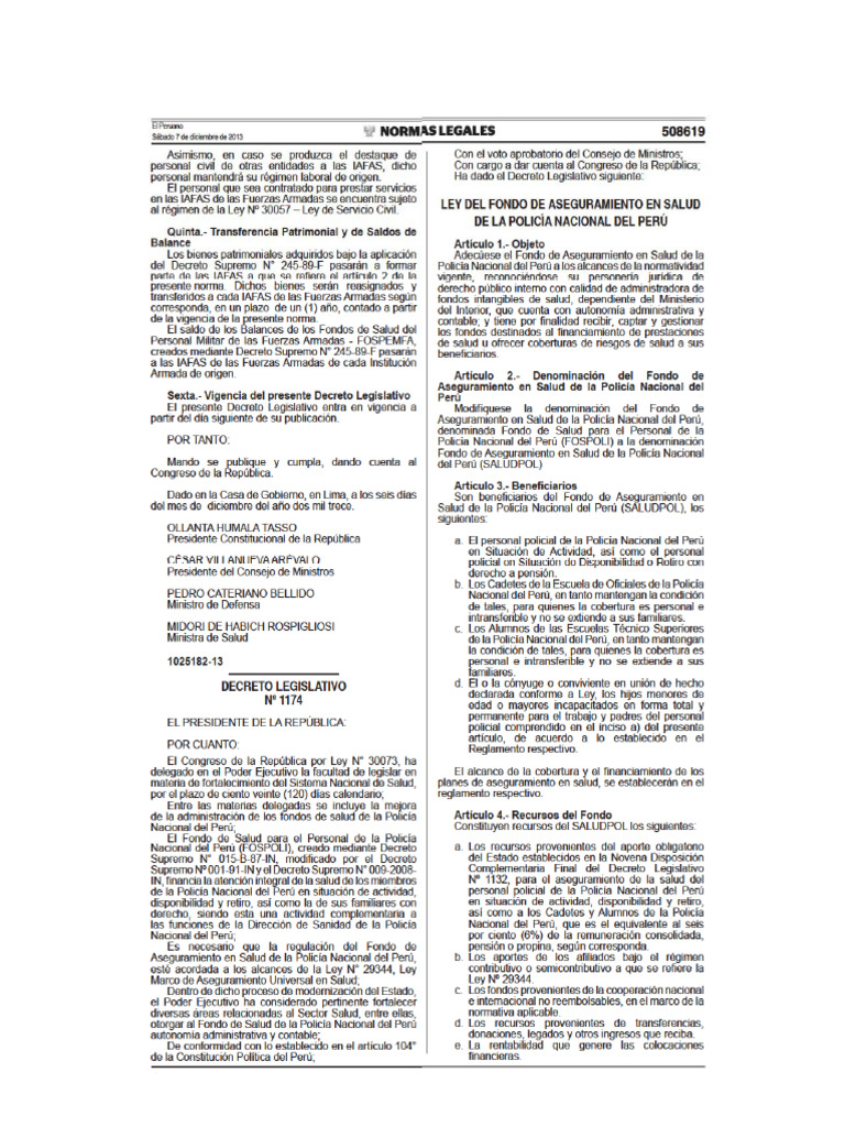 D.L. 1174 Saludpol | PDF