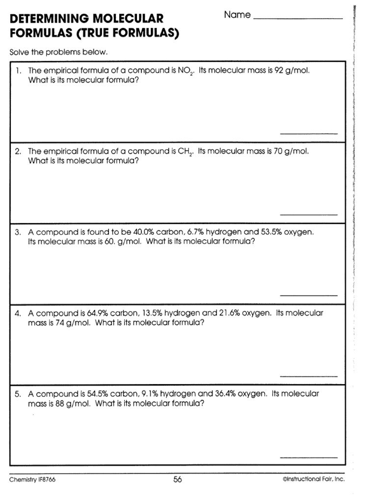 Molecular Formulas-Basics | PDF