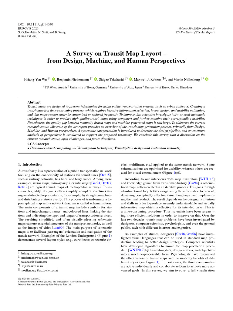 A Survey On Transit Map Layout - From Design Machi | PDF | Map ...