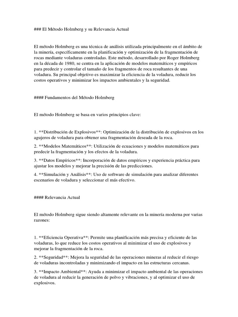 Metodo Holmberg | PDF | Minería