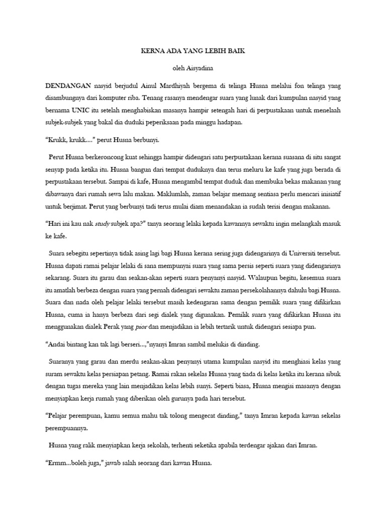 Kerna Ada Yang Lebih Baik - Aisyadina | PDF