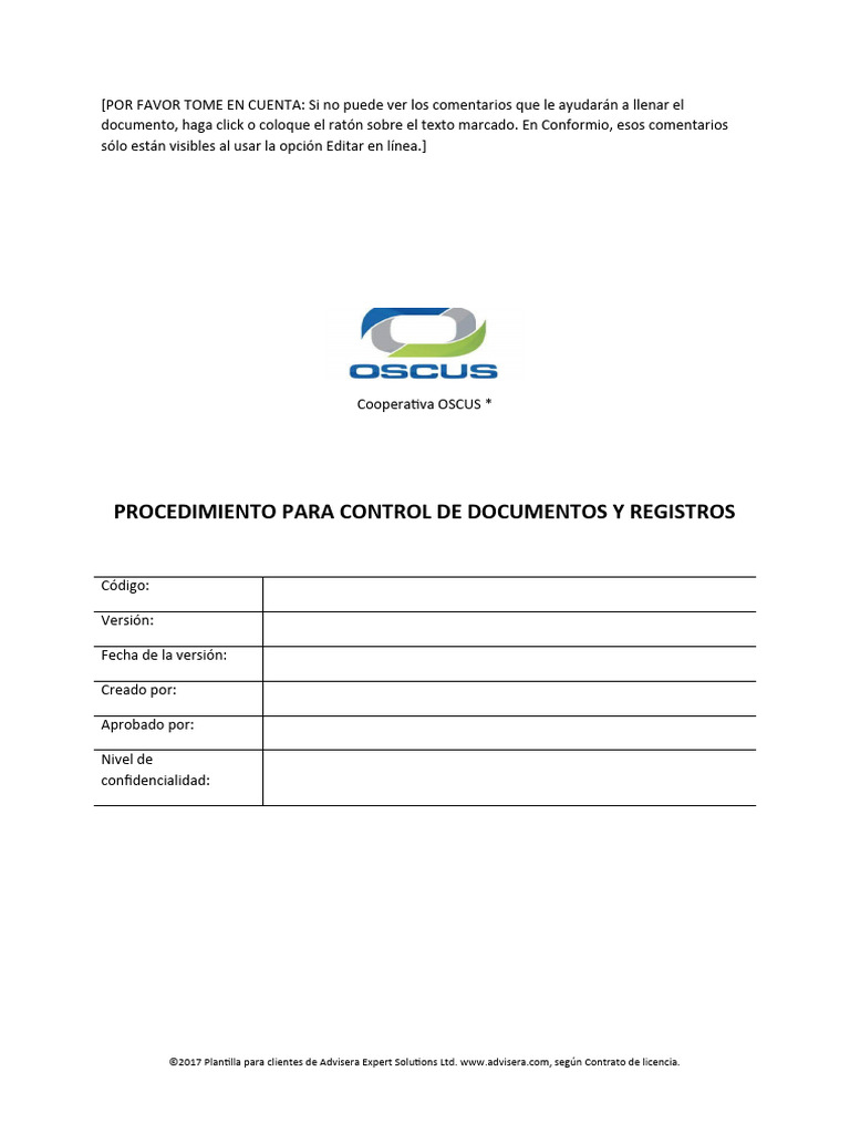 Procedimiento para Control de Documentos y Registros ES | PDF | Correo ...