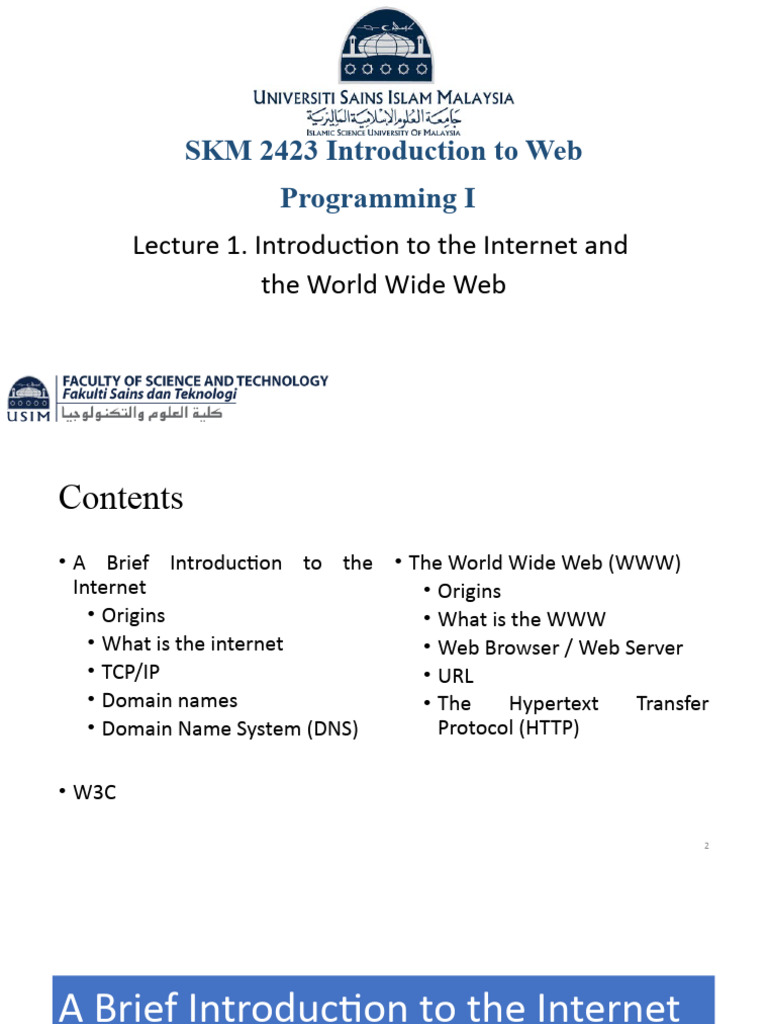 01 - A232 Chapter 1 Introduction To The Internet and WWW | PDF | World ...
