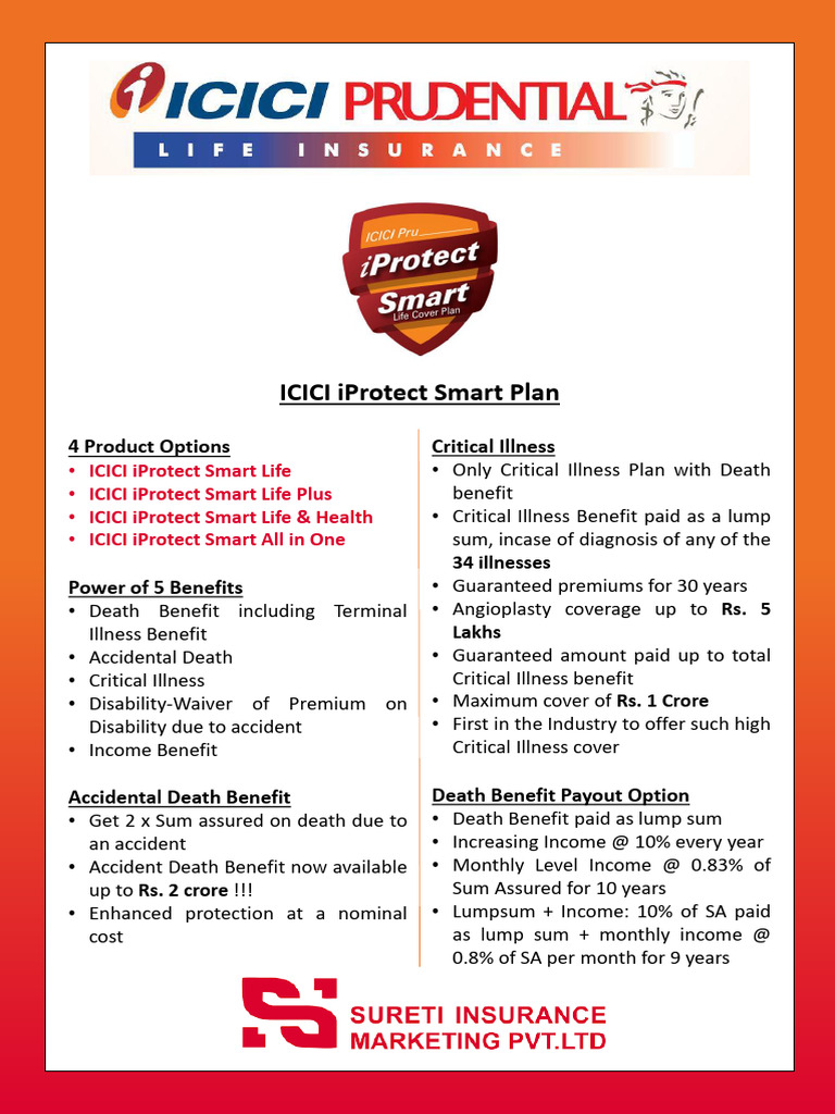 ICICI IProtect Smart Plan One Pager Ankit Kulsange | PDF