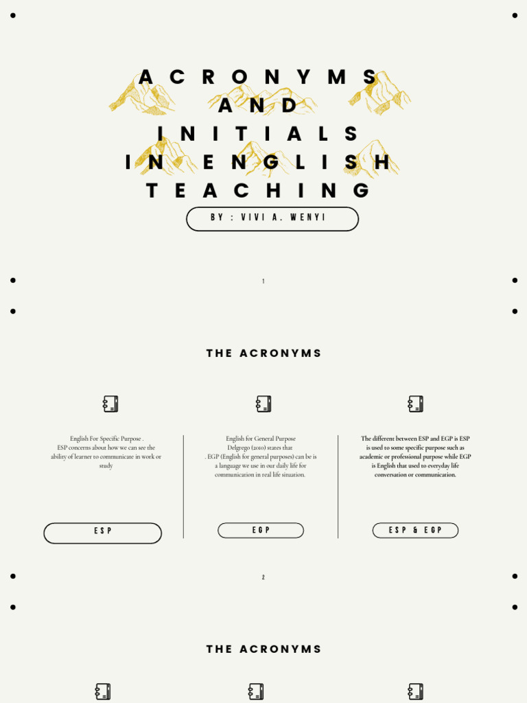 Acronyms and Initials in English Teaching | Download Free PDF | English ...