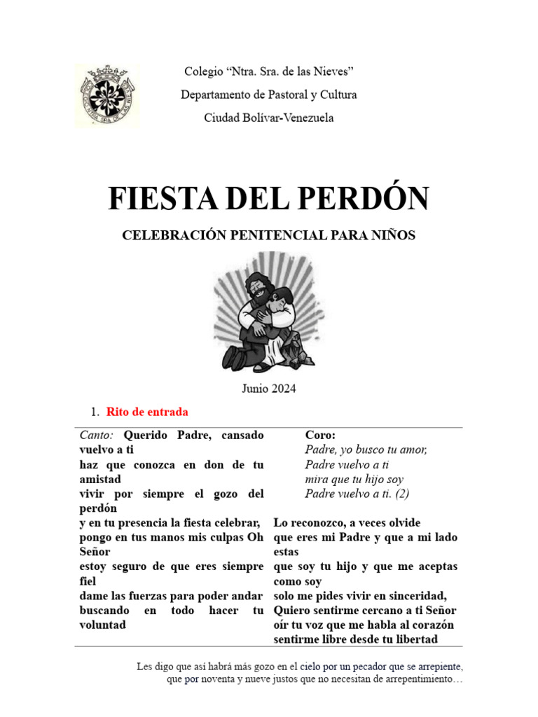 Fiesta Del Perdón-Rito | PDF | Perdón | Oración