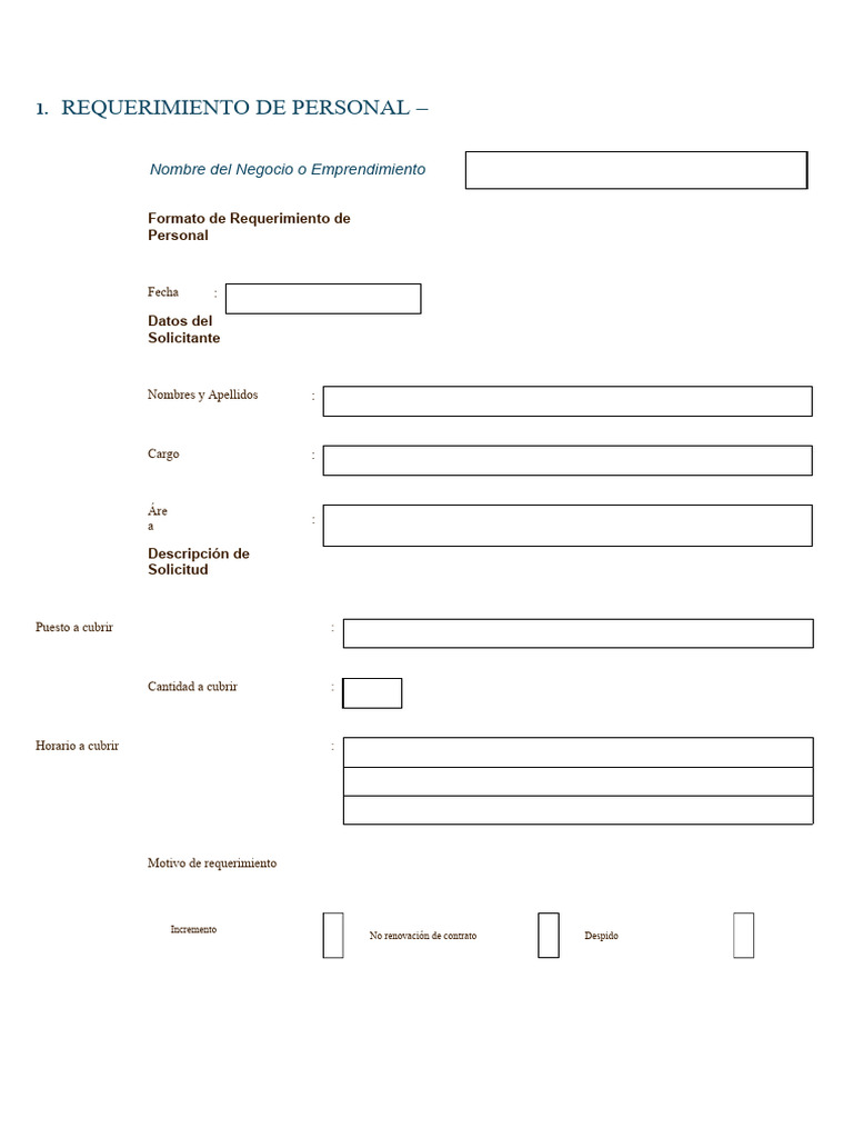 Requerimiento de Personal | PDF | Business | Liderazgo