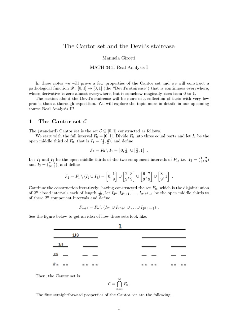 Cantor Set | PDF | Interval (Mathematics) | Real Analysis