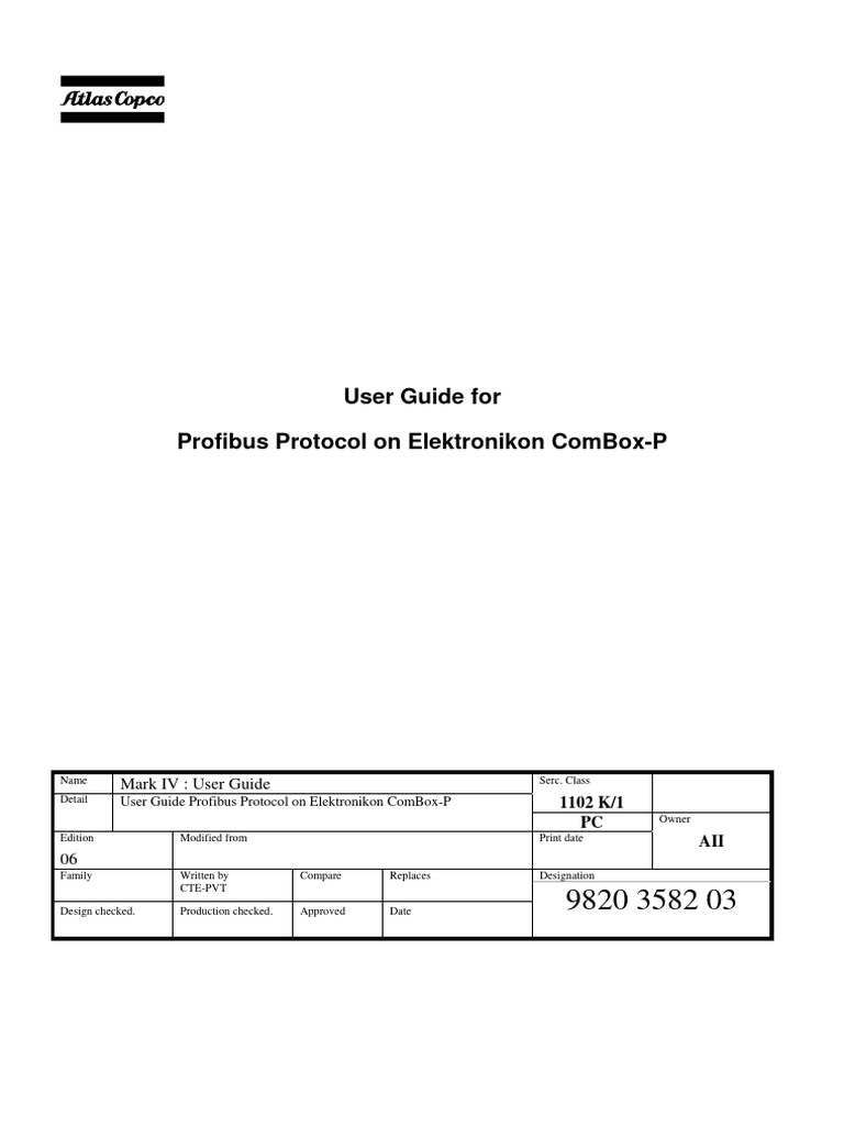 9820 3582 03 User Guide MKIV Profibus Edition 08 | PDF | Computer Network | Node (Networking)