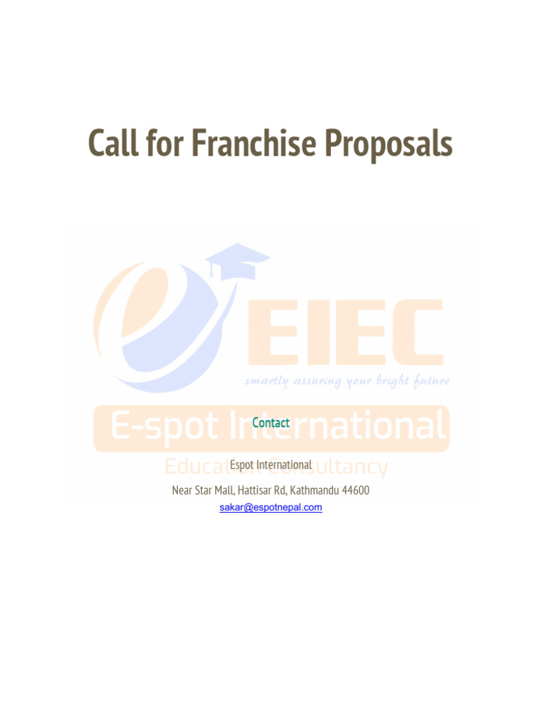 Franchise Proposal for Education Consultancy | PDF | Franchising | Educational Technology