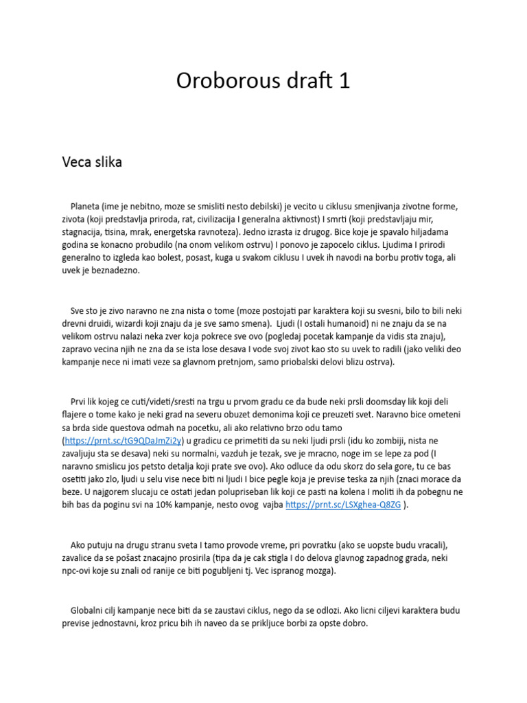 Oroborous Draft 1 | PDF