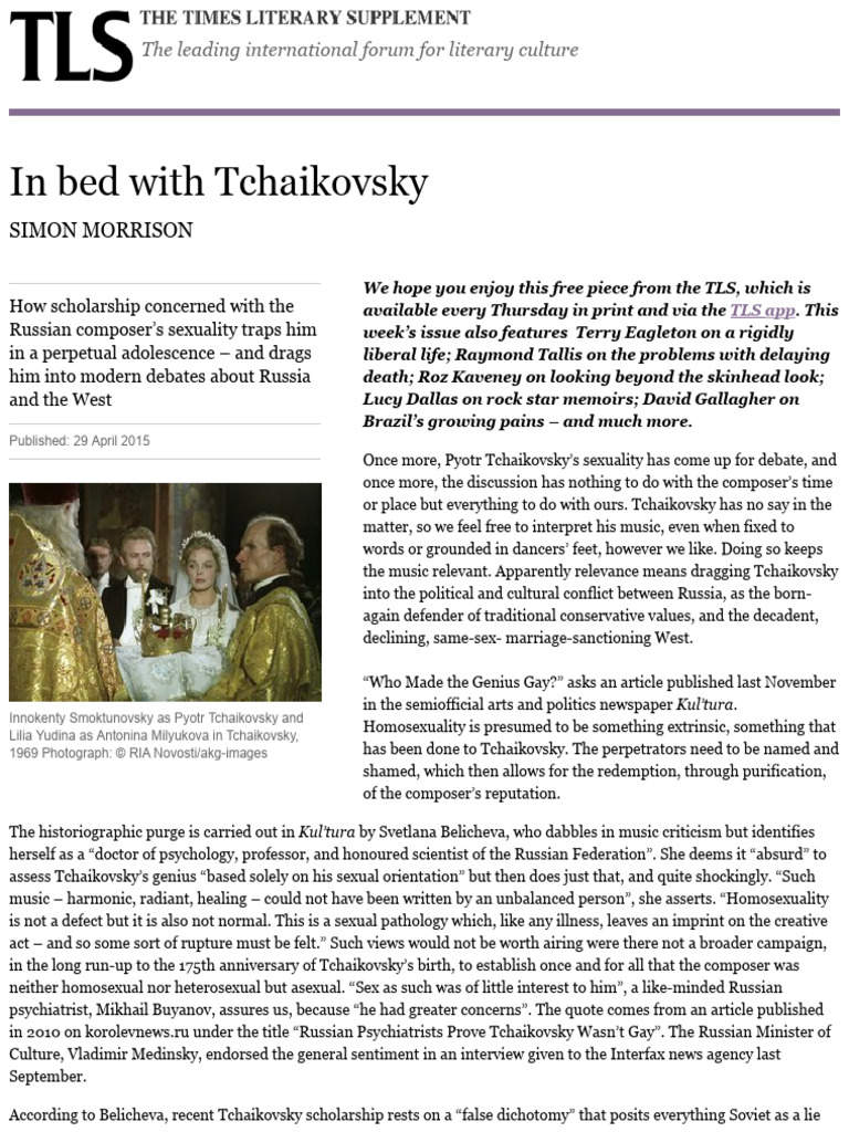 Tchaikovsky's Sexuality and Legacy | PDF | Pyotr Ilyich Tchaikovsky ...