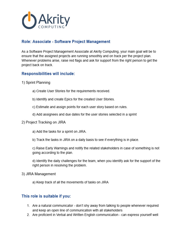 Software Project Management JD External | PDF | Communication | Software Development