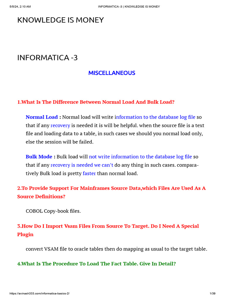 INFORMATICA -3 _ KNOWLEDGE IS MONEY | PDF | Sql | Metadata