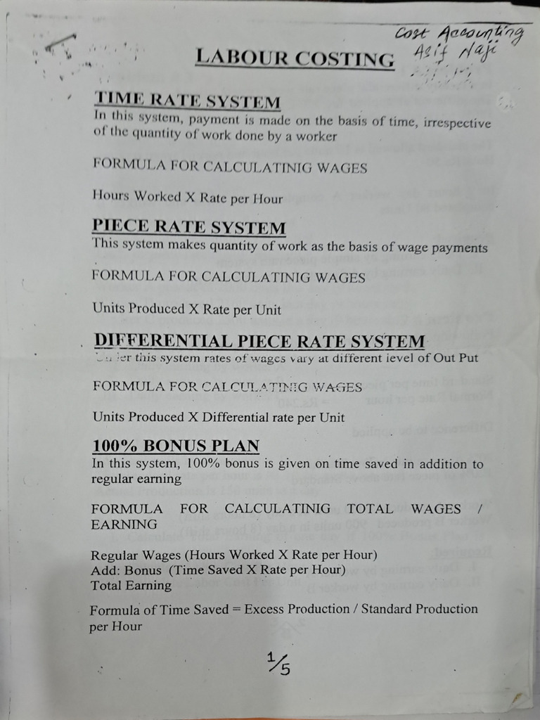 Labor Costing Handout-1 | PDF