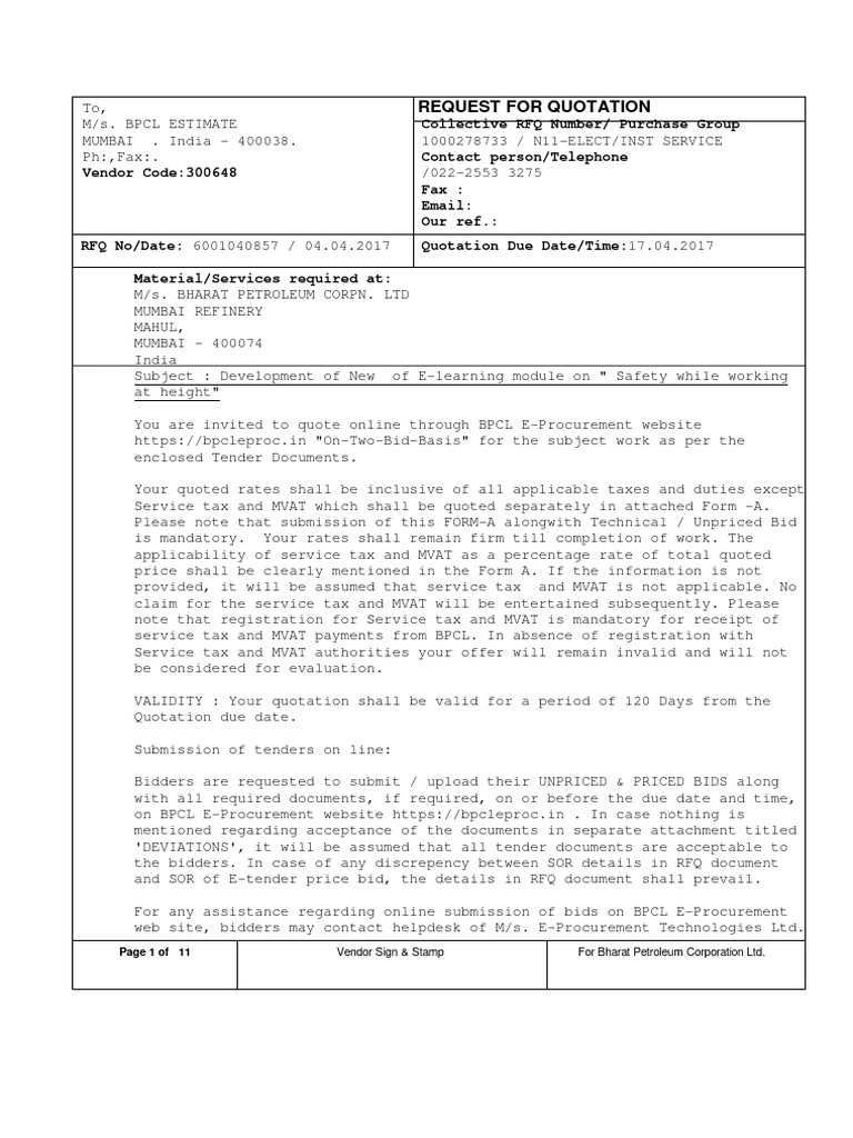 RFQ PDF | PDF | Usability | Educational Technology