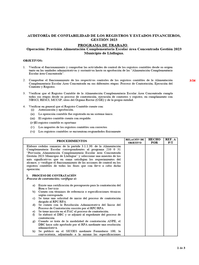 PROGRAMA DE TRABAJO-ALIMENTACIÓN COMPLEMENTARIA ESCOLAR | PDF ...