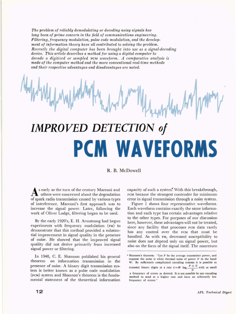 Detection of PCM | PDF | Frequency Modulation | Modulation