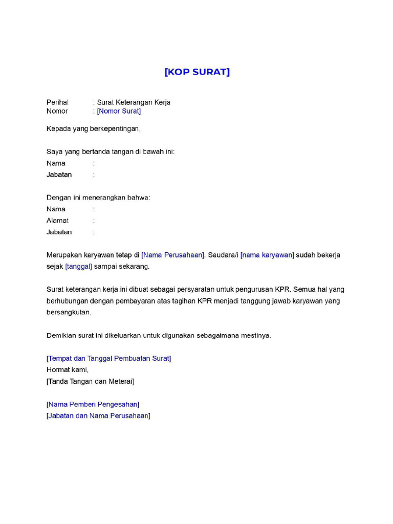 Form Suket Karyawan | PDF