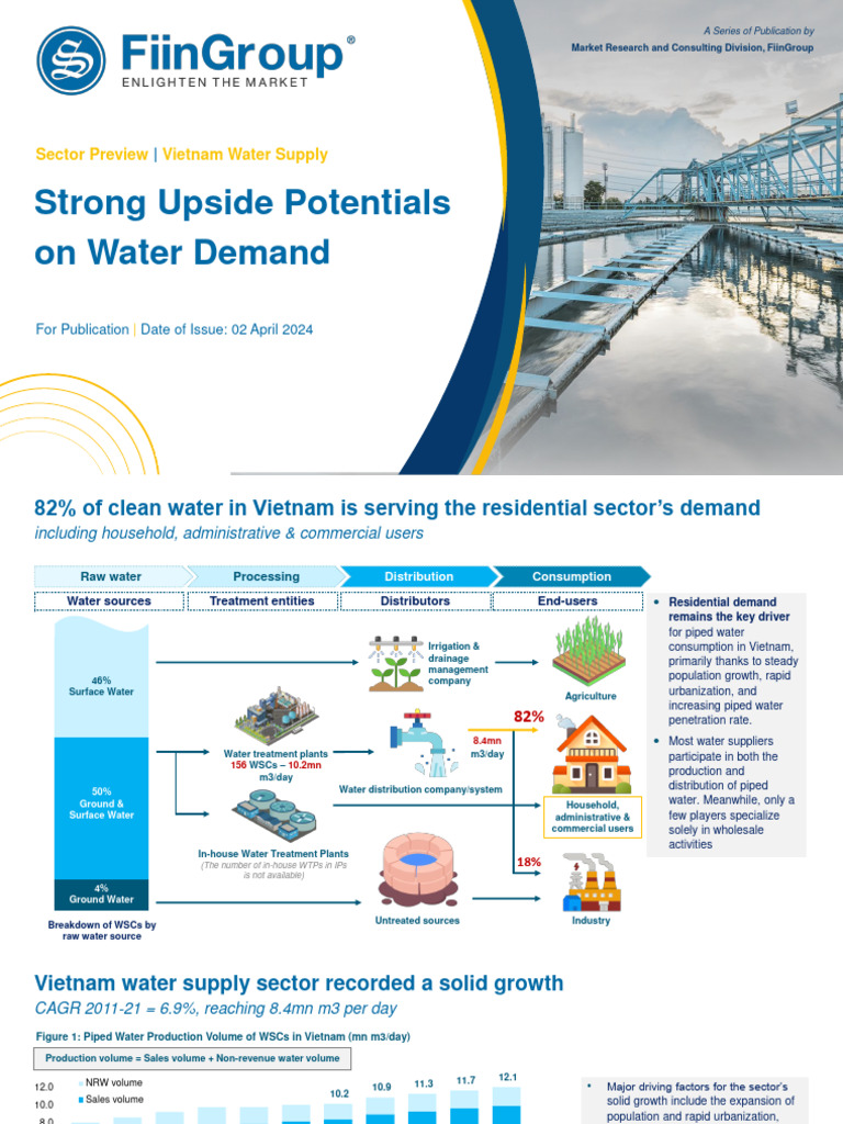 FiinGroup Strong Upside Potentials On Water Demand | PDF | Mergers And Acquisitions | Water Supply