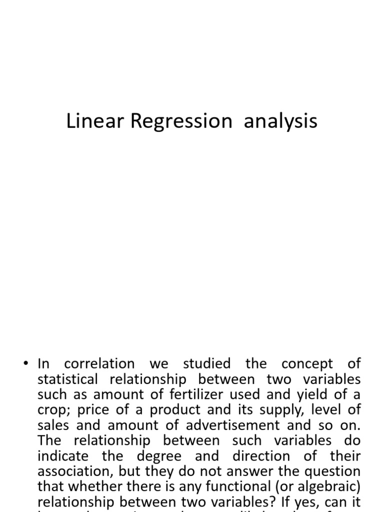 Linear Regression Analysis | PDF | Variable (Mathematics) | Linear Regression