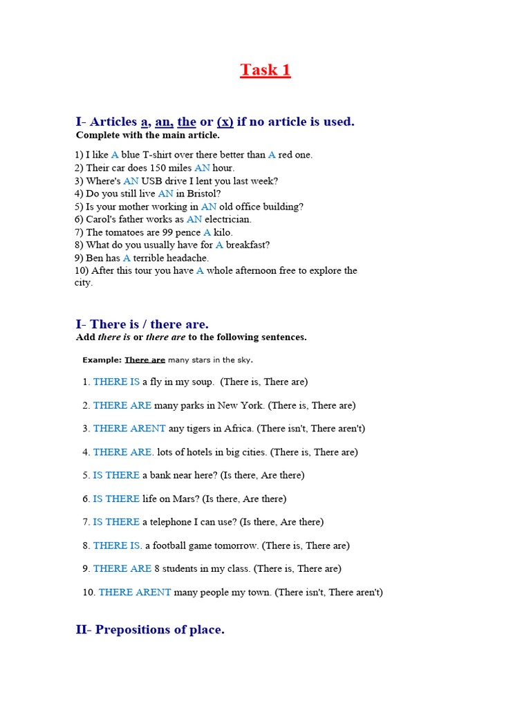 Exercises - of - The - Task - 1 INGLES2 | PDF | Linguistics | Syntax