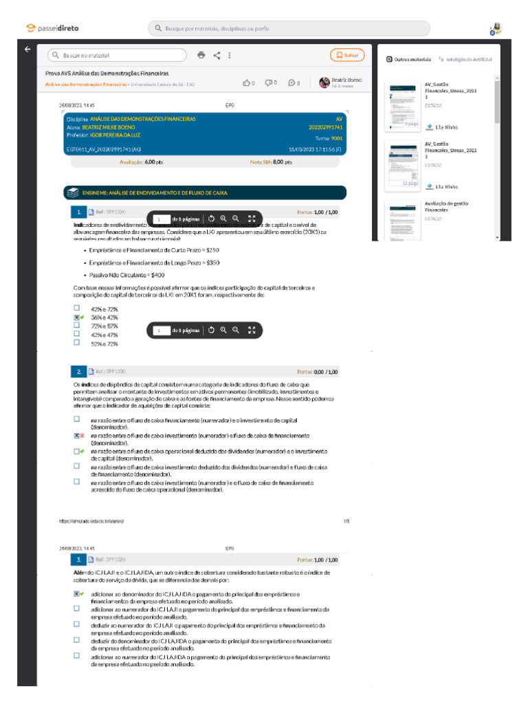 Avs Analise Das Demonstracoes Financeiras | PDF