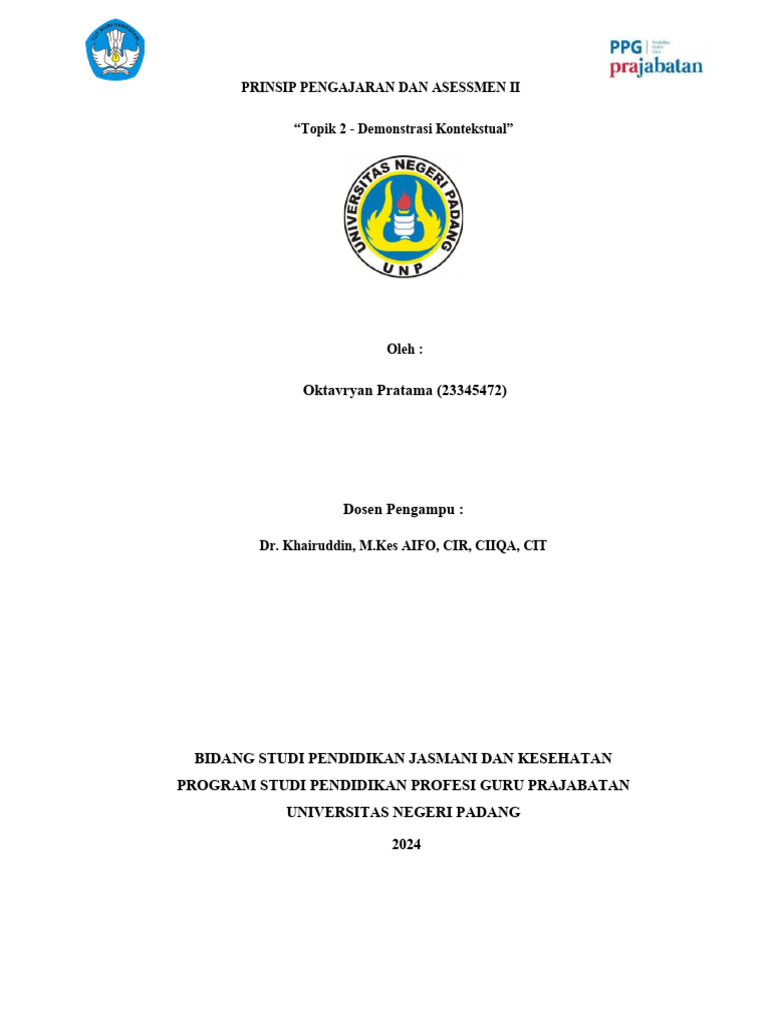 Topik 2 - Demonstrasi Kontekstual Asesmen II | PDF