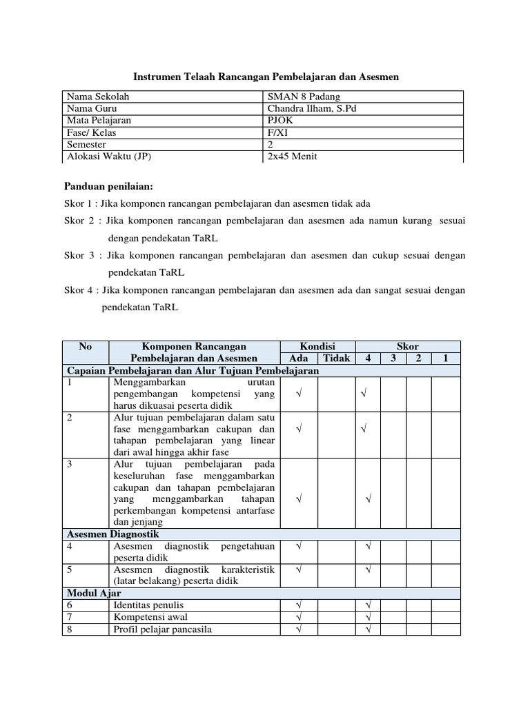 TOPIK 2 - Ruang Kolaborasi - Instrumen Telaah Rancangan Pembelajaran ...