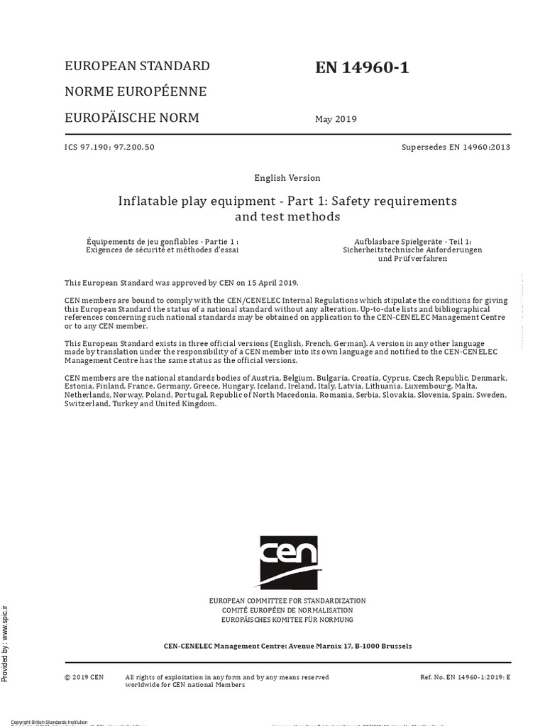 En 14960-1 (2019) | PDF | Rope