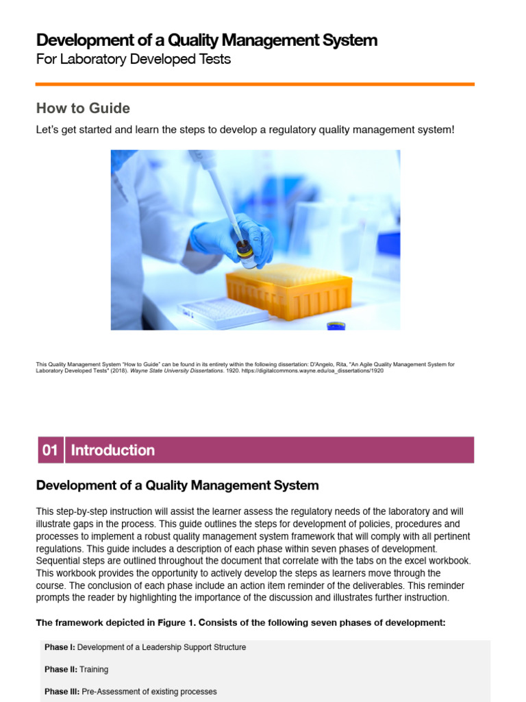Developing a Quality Management System | PDF | Verification And ...