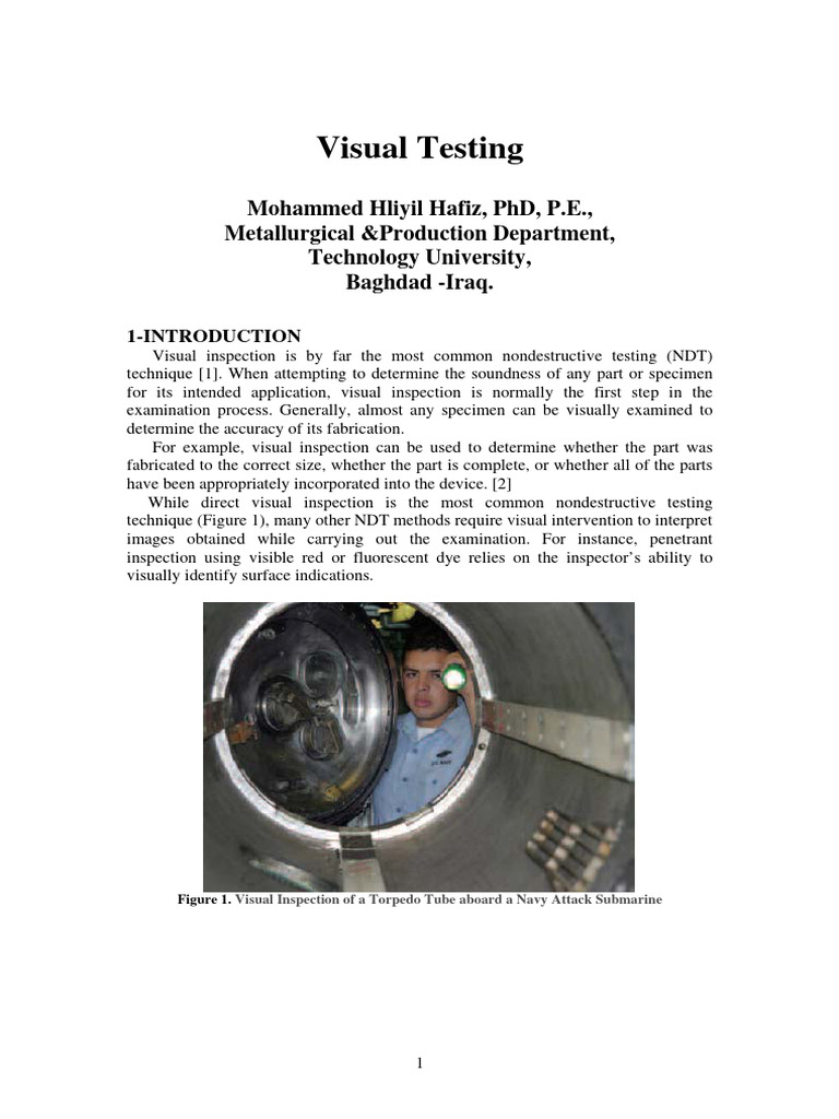 Visual testing-1 | Download Free PDF | Nondestructive Testing | Optics