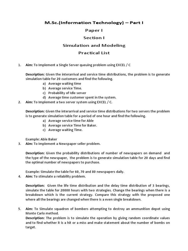 Simulation and Modeling Practical Guide | PDF | Computers