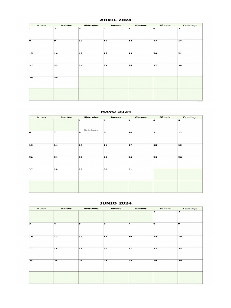 Calendario Trimestral | PDF