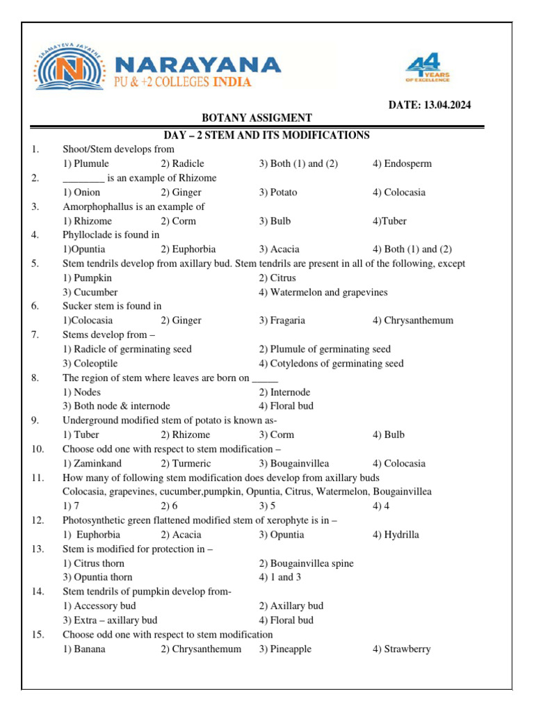 Day-2 Botany | PDF | Plant Morphology | Branches Of Botany