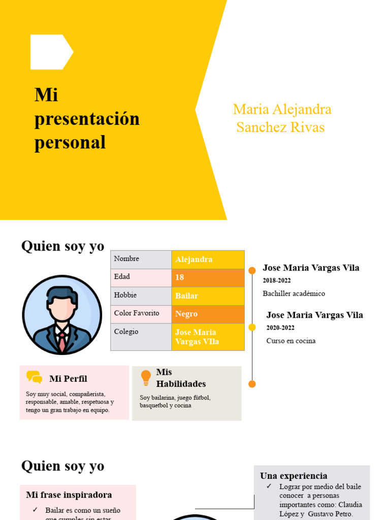 Alejandra Sanchez Presentación Personal | PDF