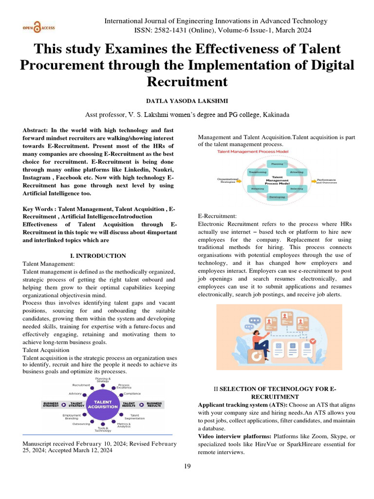 This Study Examines The Effectiveness of Talent Procurement Through The Implementation of ...