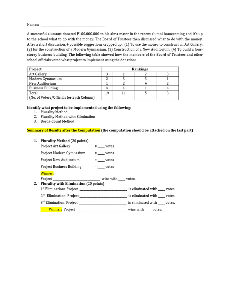 Activity Voting 1 | PDF | Government | Group Decision Making