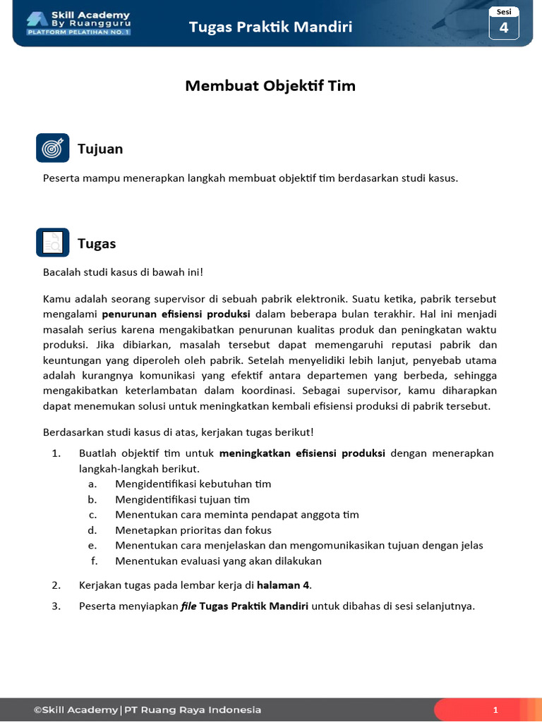 TPM 4 Membuat Objektif Tim | PDF