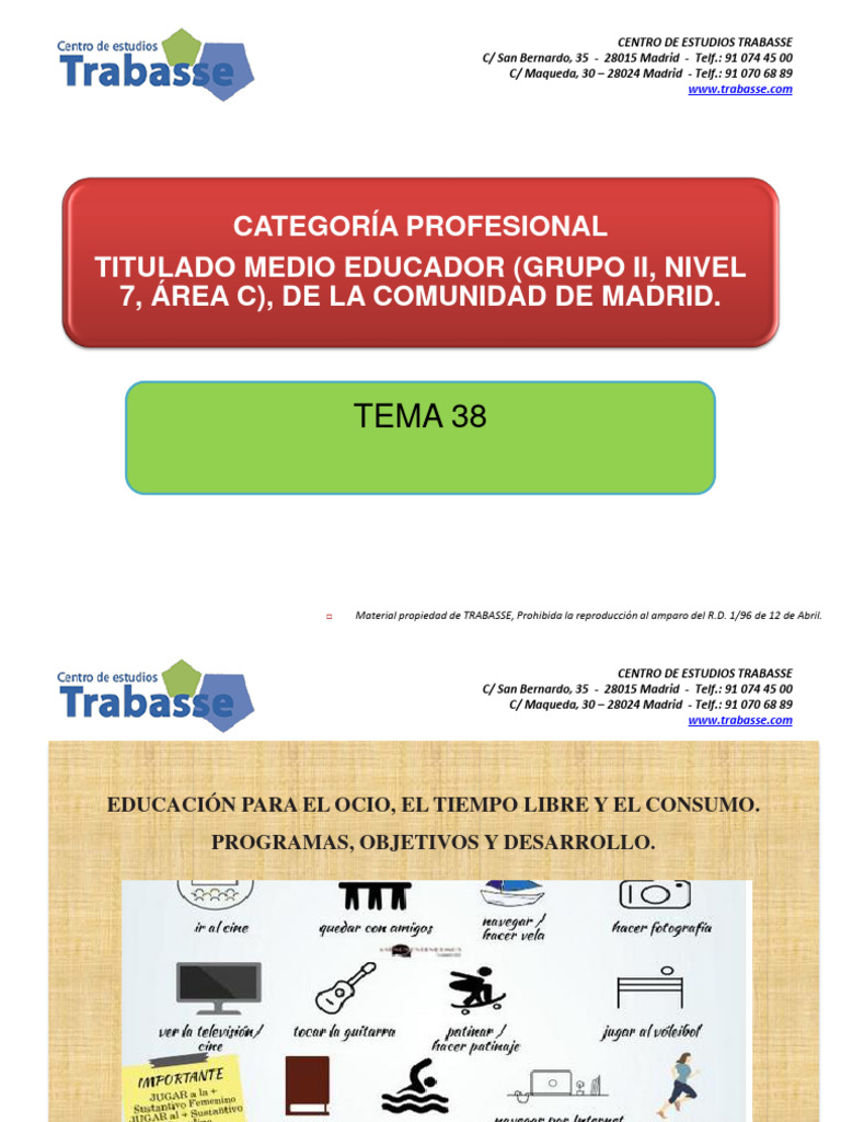 Presentación Tema 38 Menores | Descargar gratis PDF | Consumo (economía) | Ocio