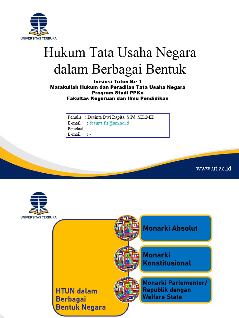 1 - Hukum Tata Usaha Negara Dalam Berbagai Bentuk | PDF | Politik ...