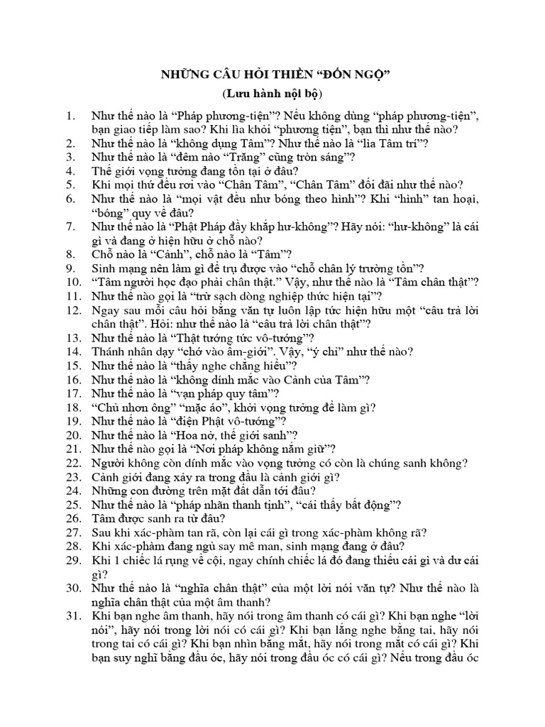 410 Cau Hoi Thien Don Ngo | PDF