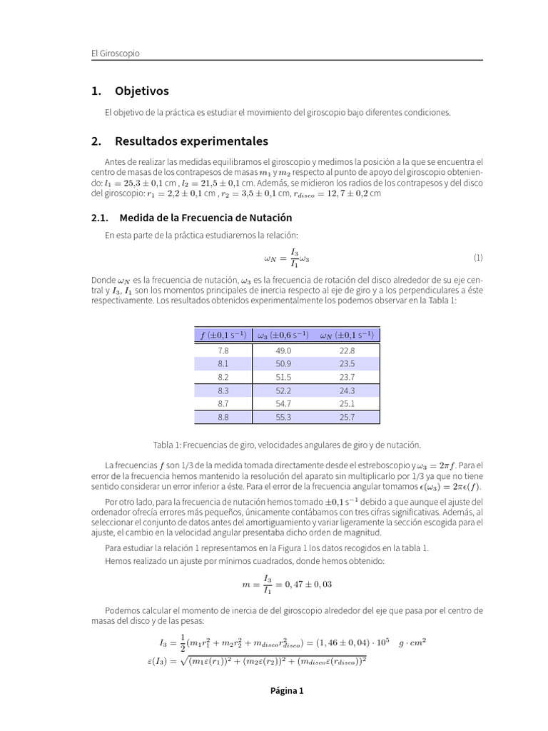PR Ctica 5 Giroscopio | Descargar gratis PDF | Giroscopio | Cantidades fisicas