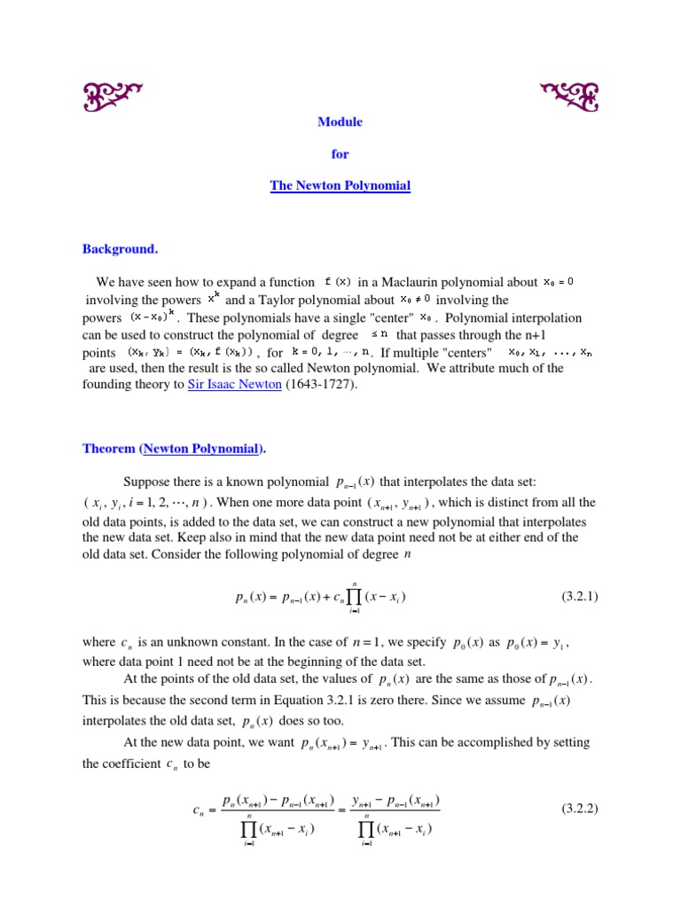 Module | PDF | Polynomial | Interpolation