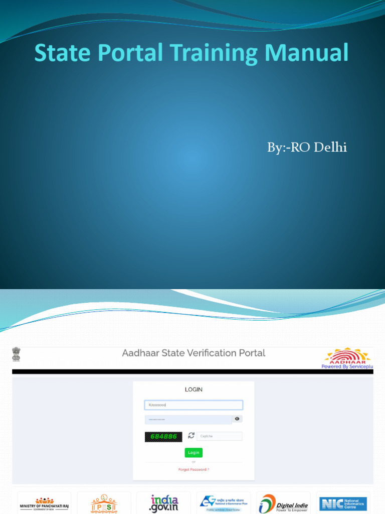 State Portal Training for Aadhaar Verification | PDF | Access Control | Authentication