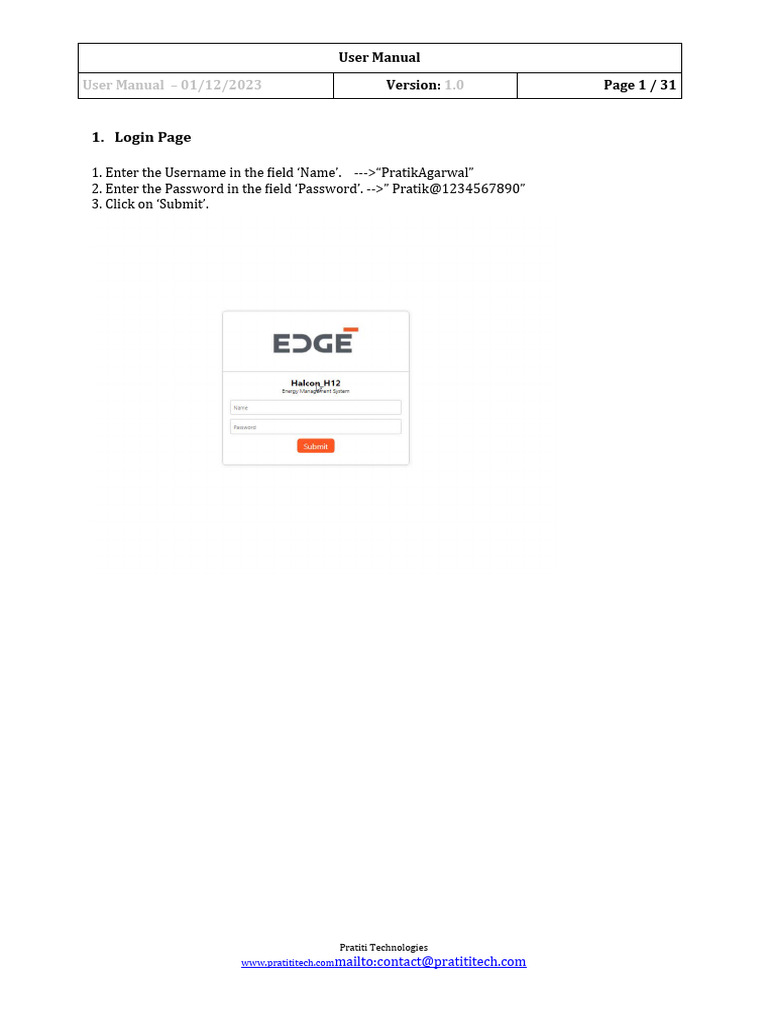User Manual (1) 1 | PDF | Login | Menu (Computing)
