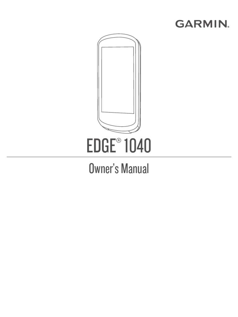 Edge 1040 Manual | PDF | Usb | Wireless Sensor Network